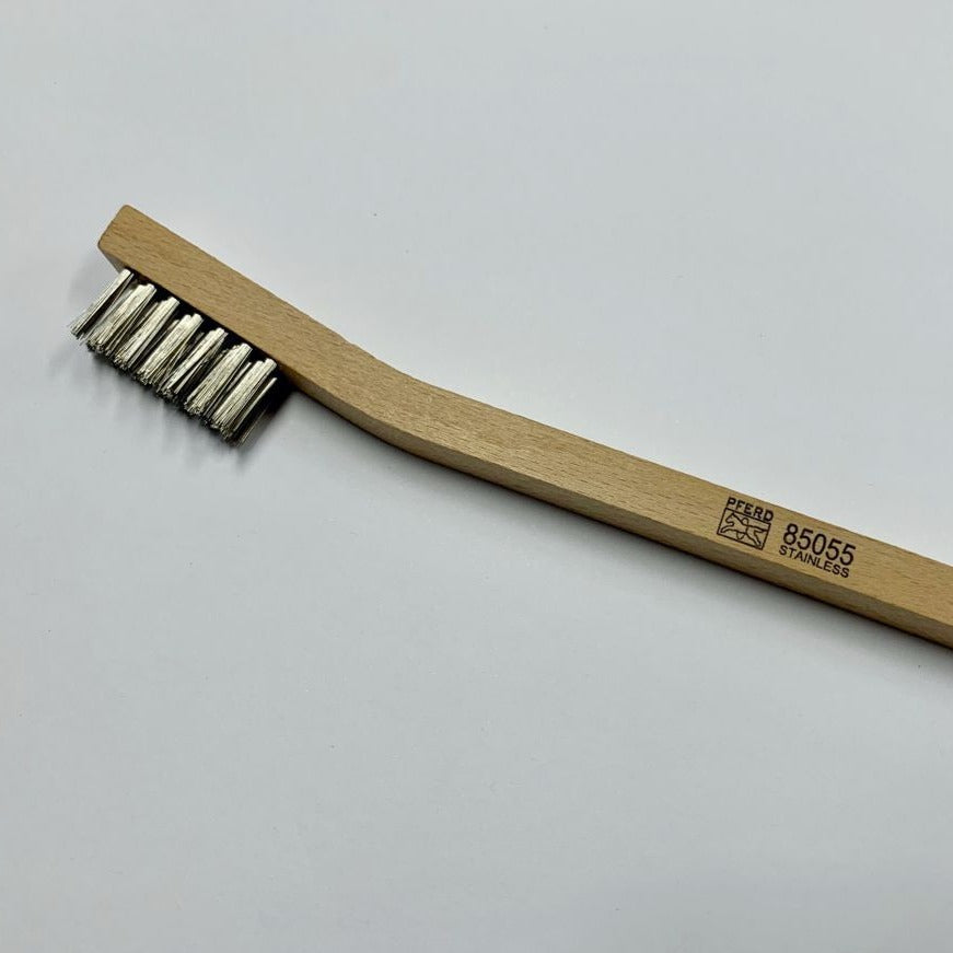 WELDER'S TOOTHBRUSH STAINLESS STEEL INOX WIRE - WOOD HANDLE